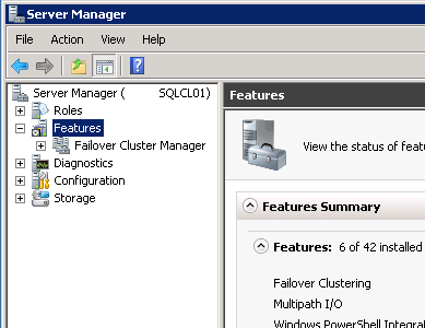 Managing a Windows and SQL Server Cluster using the Failover Cluster Manager tool